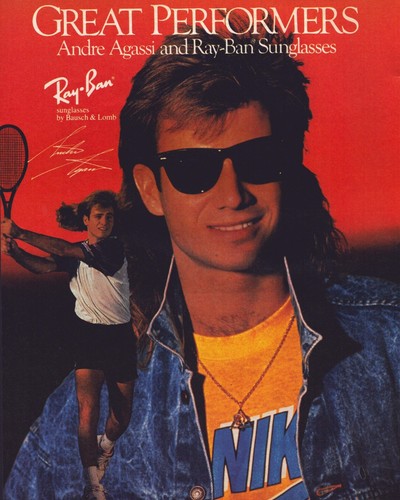 1990 Ray Ban Sunglasses Print Ad Andre Agassi Tennis Player Bausch ...
