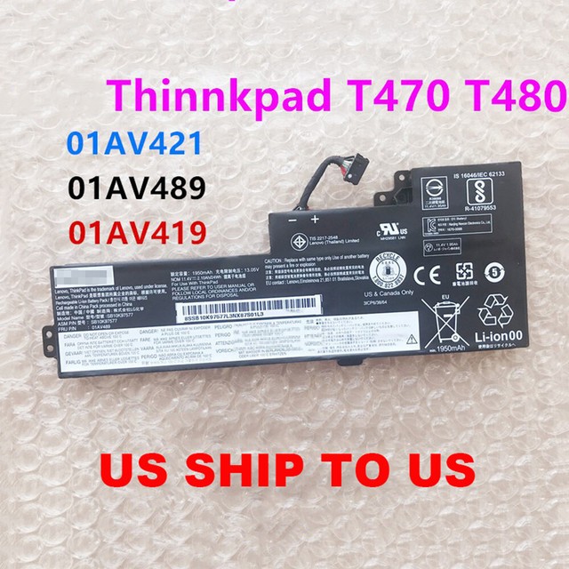 Genuine Lenovo ThinkPad T470 T480 24wh Li-ion Battery 01AV489 for sale ...
