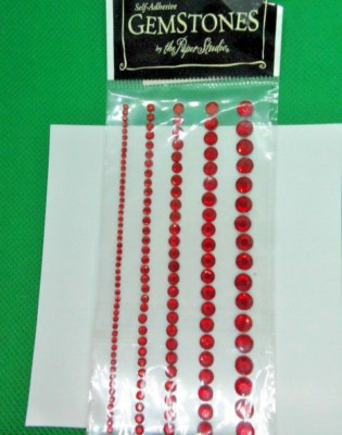 Paper Studio #863241 Gemstones Stickers, Red, Round, Size Assortment ...
