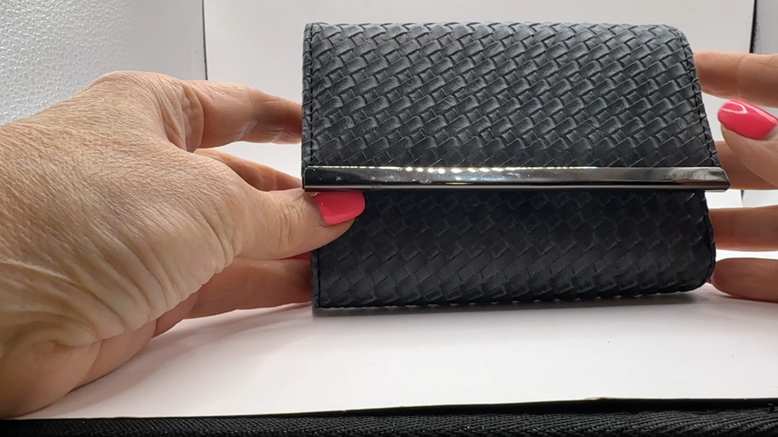 NWOT My Big Fat Wallet by Mundi Charcoal Black Tri Fold Womens | eBay