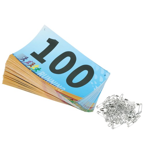 Running Bib Numbers 7x4 Inch, 1-100 Race Competitor Number, Multicolor ...