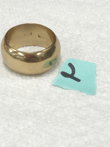 14K .585 SOLID GOLD THICK WEDDING BAND RING WEIGHS 12.4 GRAMS !!LOT #2 ...