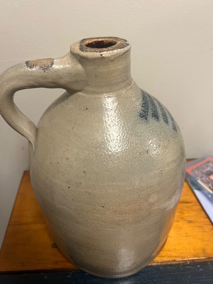 STONEWARE ADVERTISING JUG SAINTE-MARIE & BEAUCHEMIN GROCERS | eBay