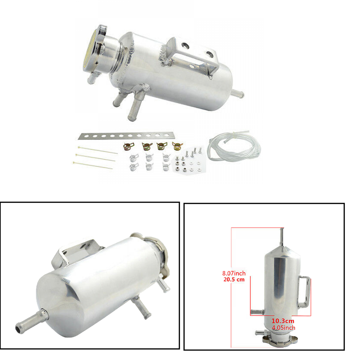 Universal Radiator Alloy Swirl Pot Breather Air Tank Engine Coolant ...