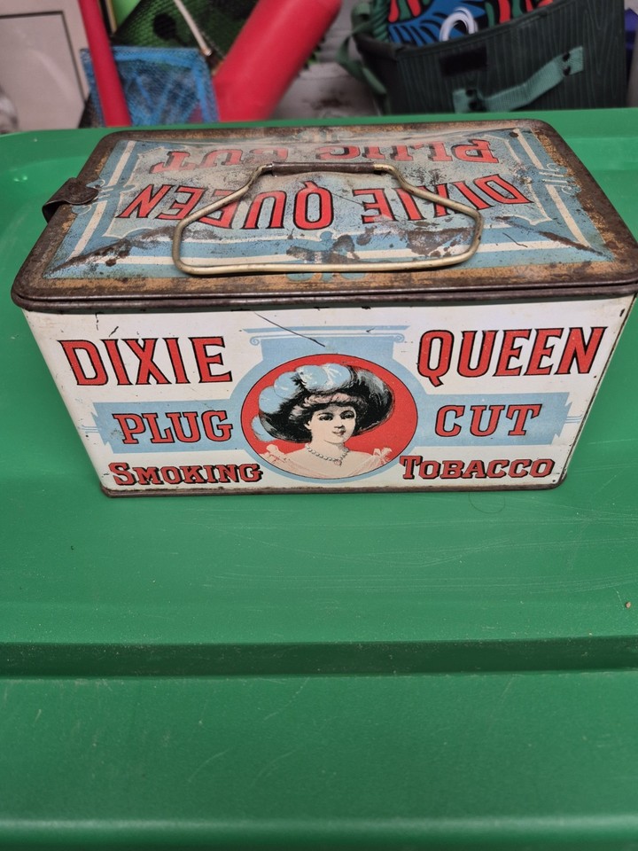 Vintage DIXIE QUEEN Tobacco Tin . Lunch Pail Style. Empty. Nice | eBay