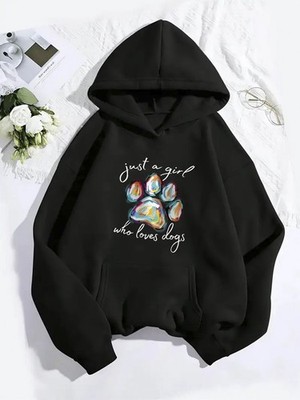 HOT-Unisex 360g Heavy-Duty Hooded Sweatshirt with Dog Paw Print & a Who ...