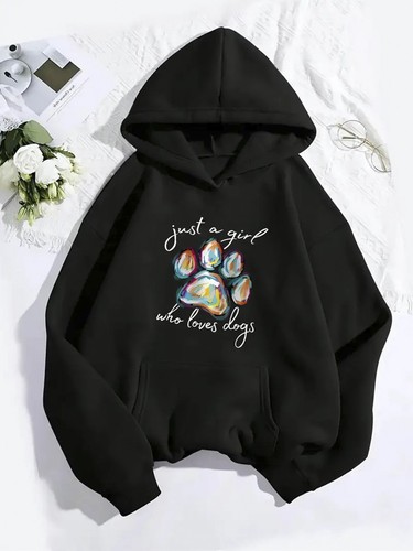 HOT-Unisex 360g Heavy-Duty Hooded Sweatshirt with Dog Paw Print & a Who ...