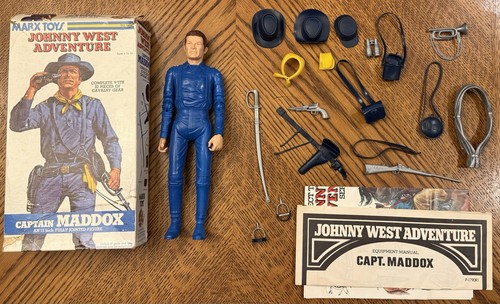 Marx Johnny West Adventure Vintage JWA Captain Maddox Box Blue Silver ...
