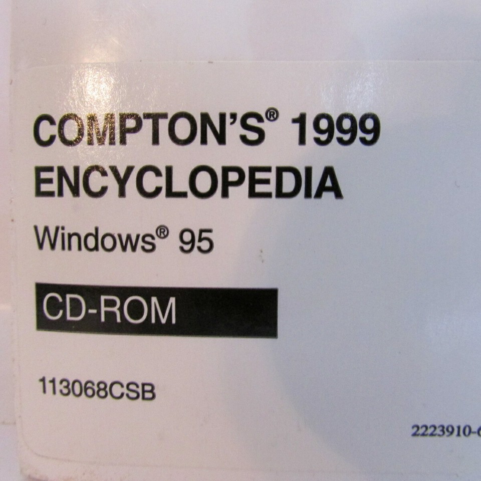 Compton's Encyclopedia 1999 CD-ROM and book Windows 95 NEW and SEALED ...