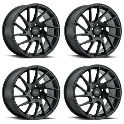 Set 4 17" Voxx Falco Matte Black Wheels 17x7.5 5x4.25 5x4.5 40mm Rims ...