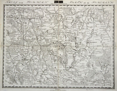 Regenwalde Umgebung Original Kupferstich Landkarte Geogr. Institut 1807 ...
