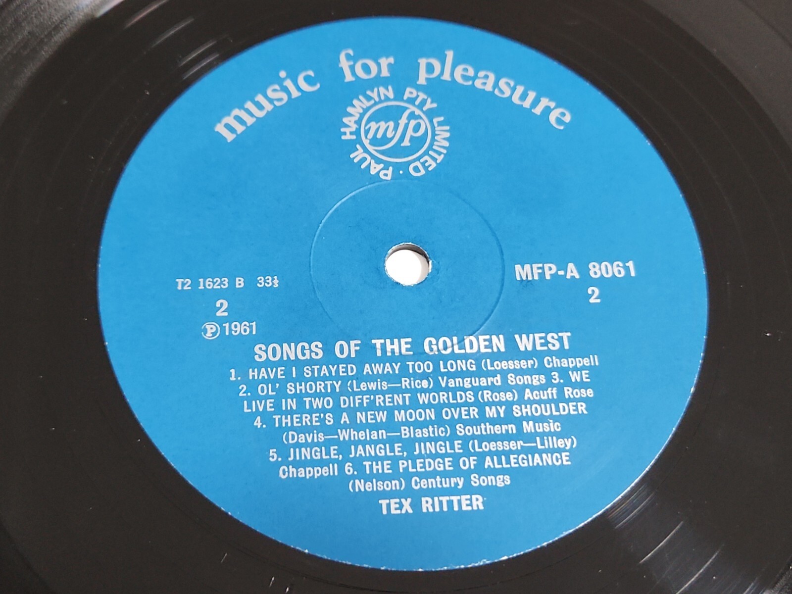 TEX RITTER - 'Songs Of The Golden West' 12" Vinyl LP Record AUST ...