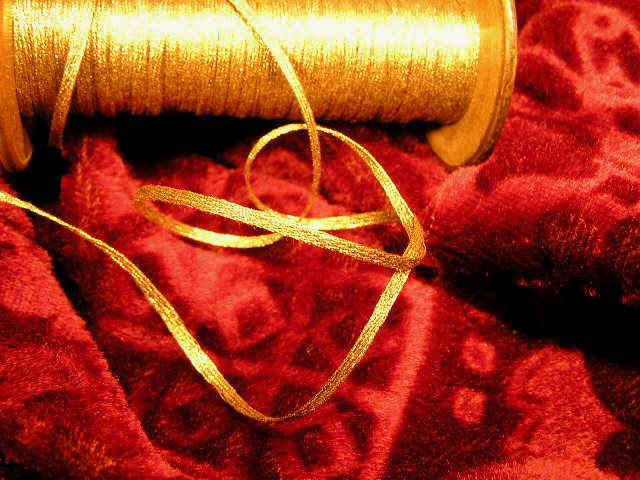 Antique French Gold METAL Mesh Trim tape for rococo ruching ribbon work ...