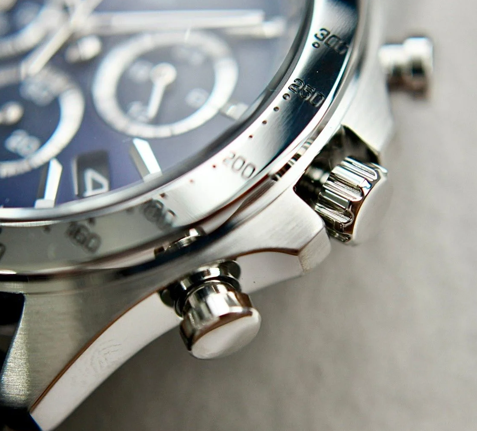 Seiko Spirit SBTR019 Chronograph Blue Dial Leather Band Men's Watch | eBay