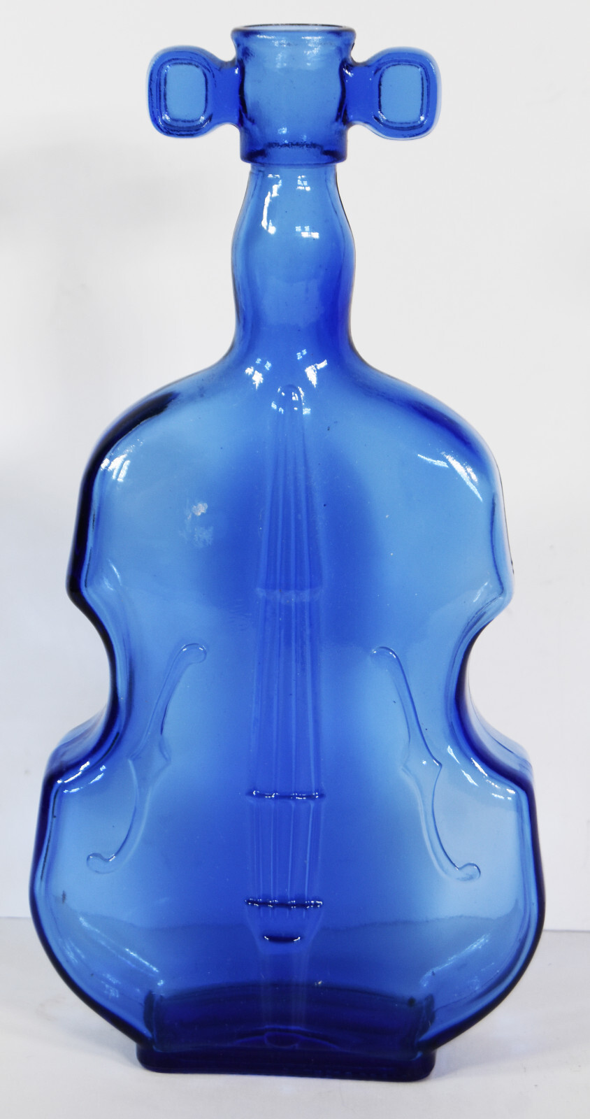 8" Vintage Blue Glass Violin Shaped Bottle Fiddle Home Decor Cello ...