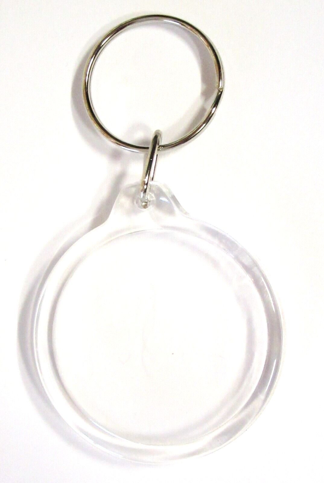 ROUND SHAPE Blank Photo Holder Keyring Acrylic Plastic Key Ring Chain ...