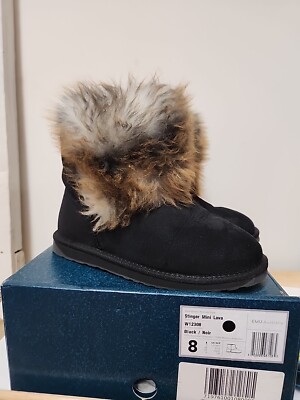 EMU AUSTRALIA Stinger Mini Lava Black Women’s Size 8 Fur Embellished ...