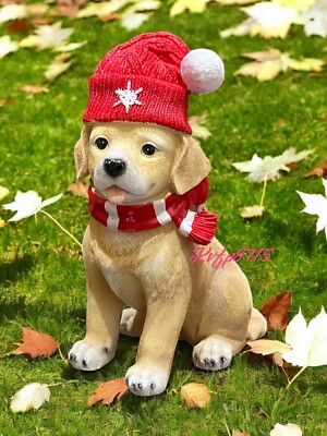 Christmas Golden Retriever/ Lab Statue Hat Humane Society 10” NWT Dog ...