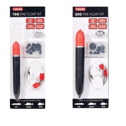 LEEDA Pike Fishing Float Kit Float Weights Trace Hooks Beads 15g or 25g | eBay