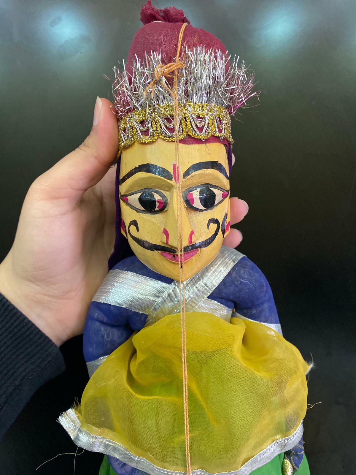 Vintage Theatre Asian Hand Strings Puppet Doll fabric Hand Made Toys ...