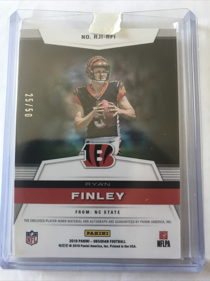 2019 OBSIDIAN AUTO AUTOGRAPH JERSEY RYAN FINLEY ROOKIE CARD #25/50 | eBay