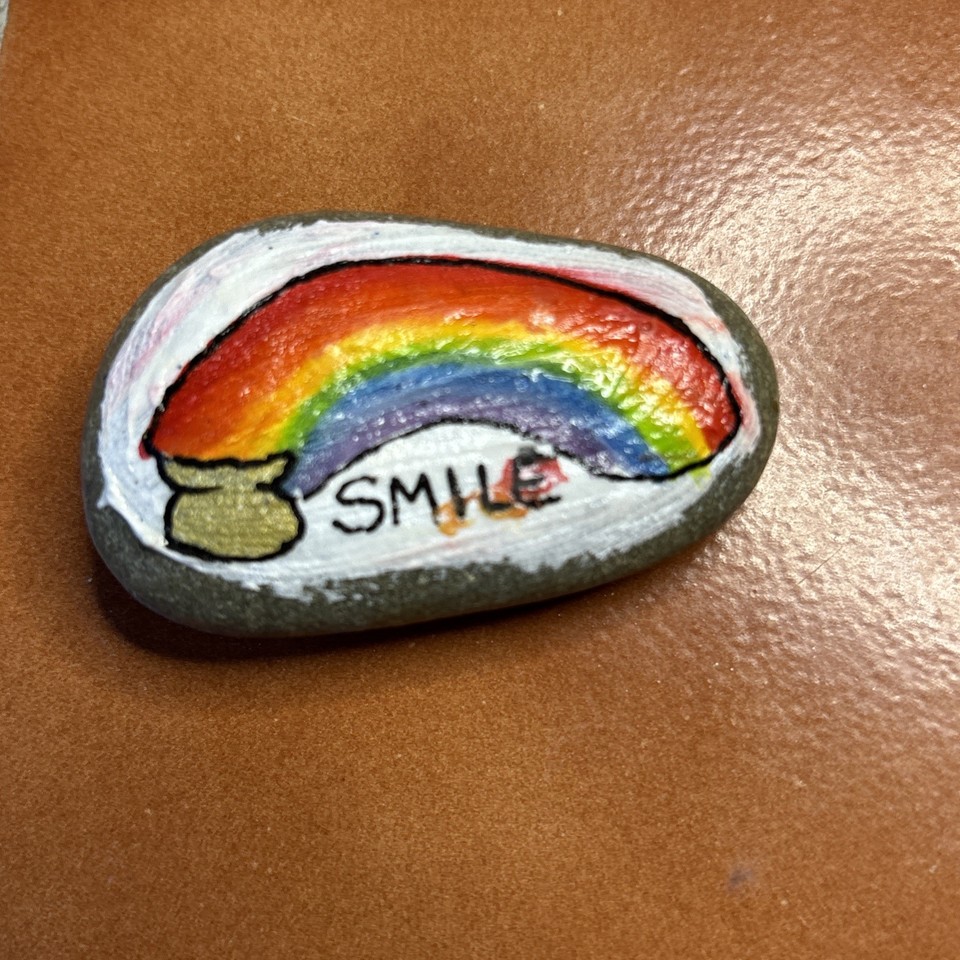 Hand Painted Stones With A Rainbow Theme Of Hope By Disabled Artist ...