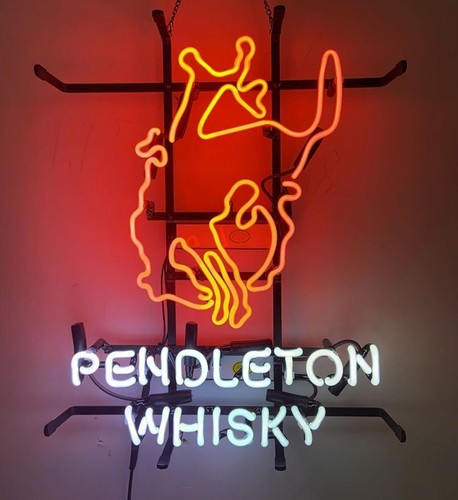 Pendleton Whiskey Real Glass Neon Sign Lamp Light Man Cave Bar Wall ...