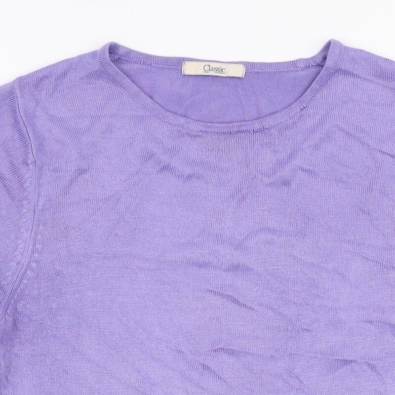 Marks and Spencer Womens Purple Round Neck Acrylic Blend Jumper Size 10 ...