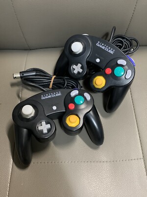 Nintendo GameCube Black Controller TESTED lot2 New Stick | eBay
