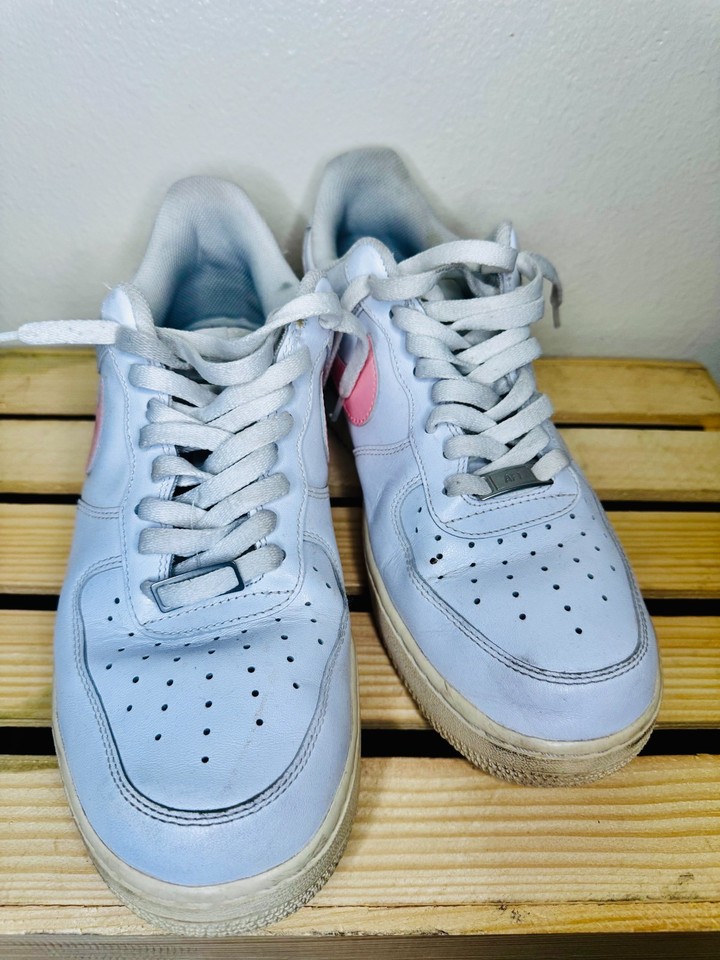 Nike Air Force one AF1 Size 12 White with pink Nike logo! (Project Shoe ...