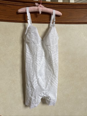 Vintage 44 B Rago All in One Girdle Bodysuit Garters body briefer White ...