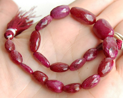 120ctw Natural Ruby Faceted Nugget Gemstone Beads 8.8" | eBay