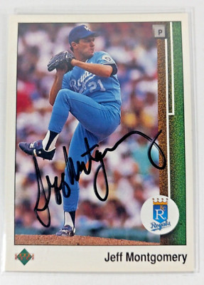 JEFF MONTGOMERY 1989 Upper Deck # 618 autographed signed card ROYALS 89 ...