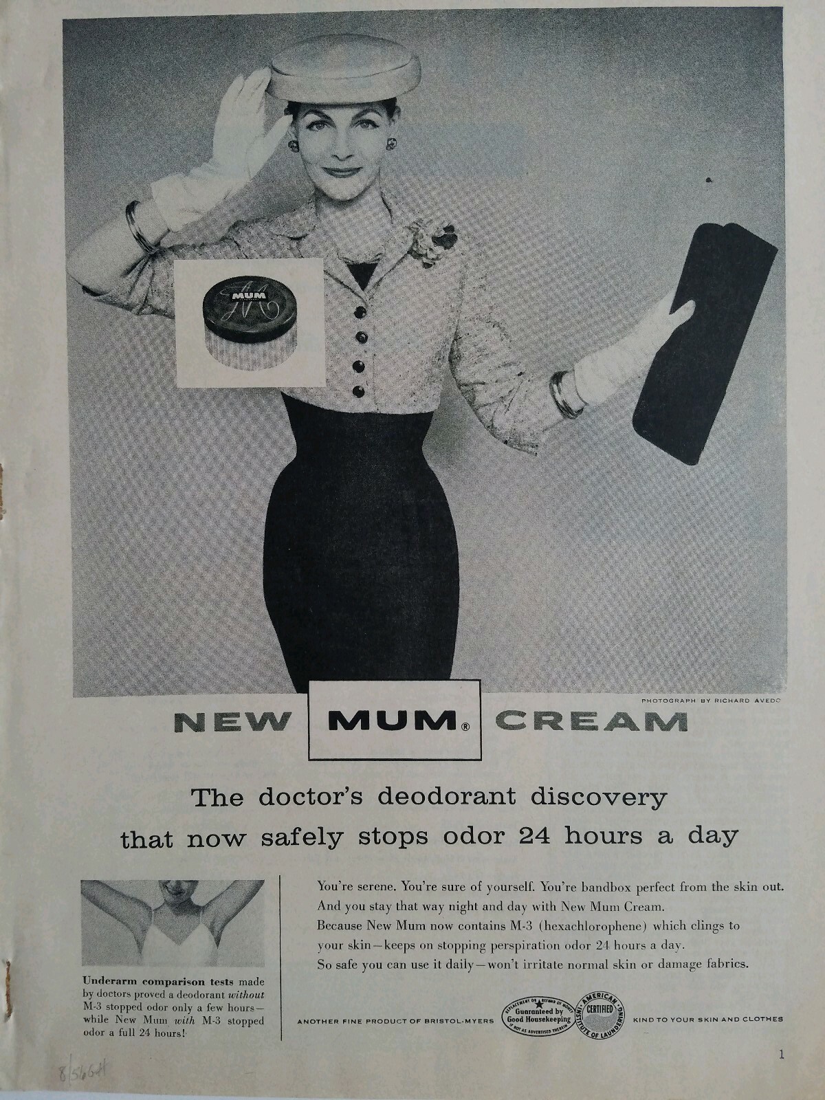 1956 mum cream deodorant vintage Richard Avedon photo ad | eBay