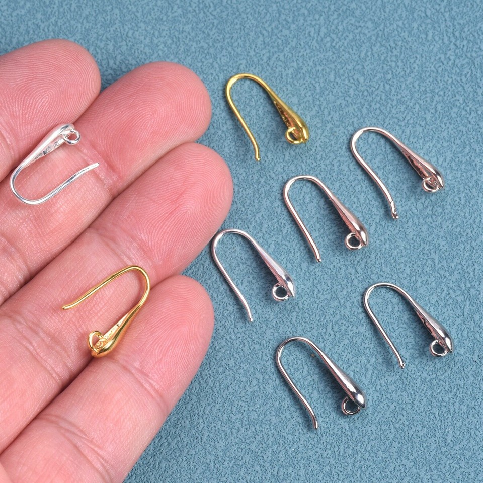 10pcs Copper Earring Clasps Hooks Earwire Fittings For Jewelry Earrings ...