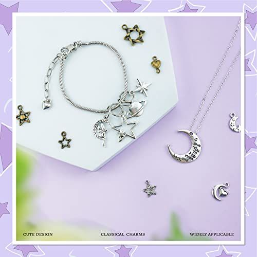 JIALEEY Celestial Mixed Sun Moon Star Charms, Wholesale Bulk Sliver ...