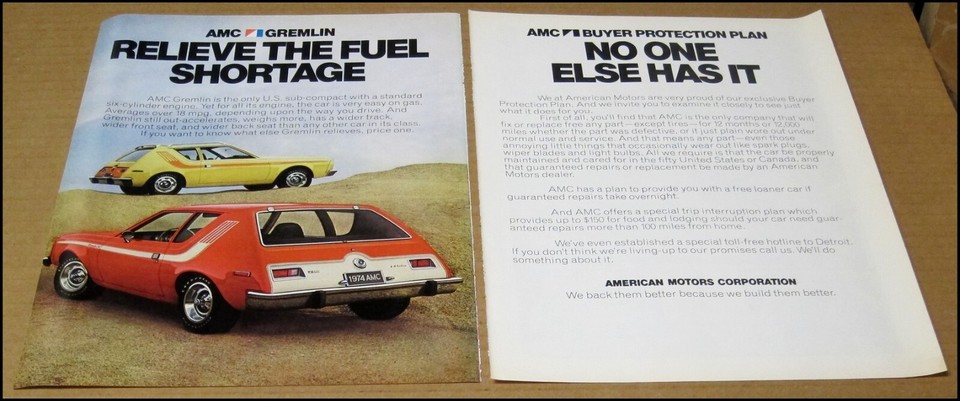 1974 AMC Gremlin 2-Page Print Ad 1973 Car Advertisement Vintage ...