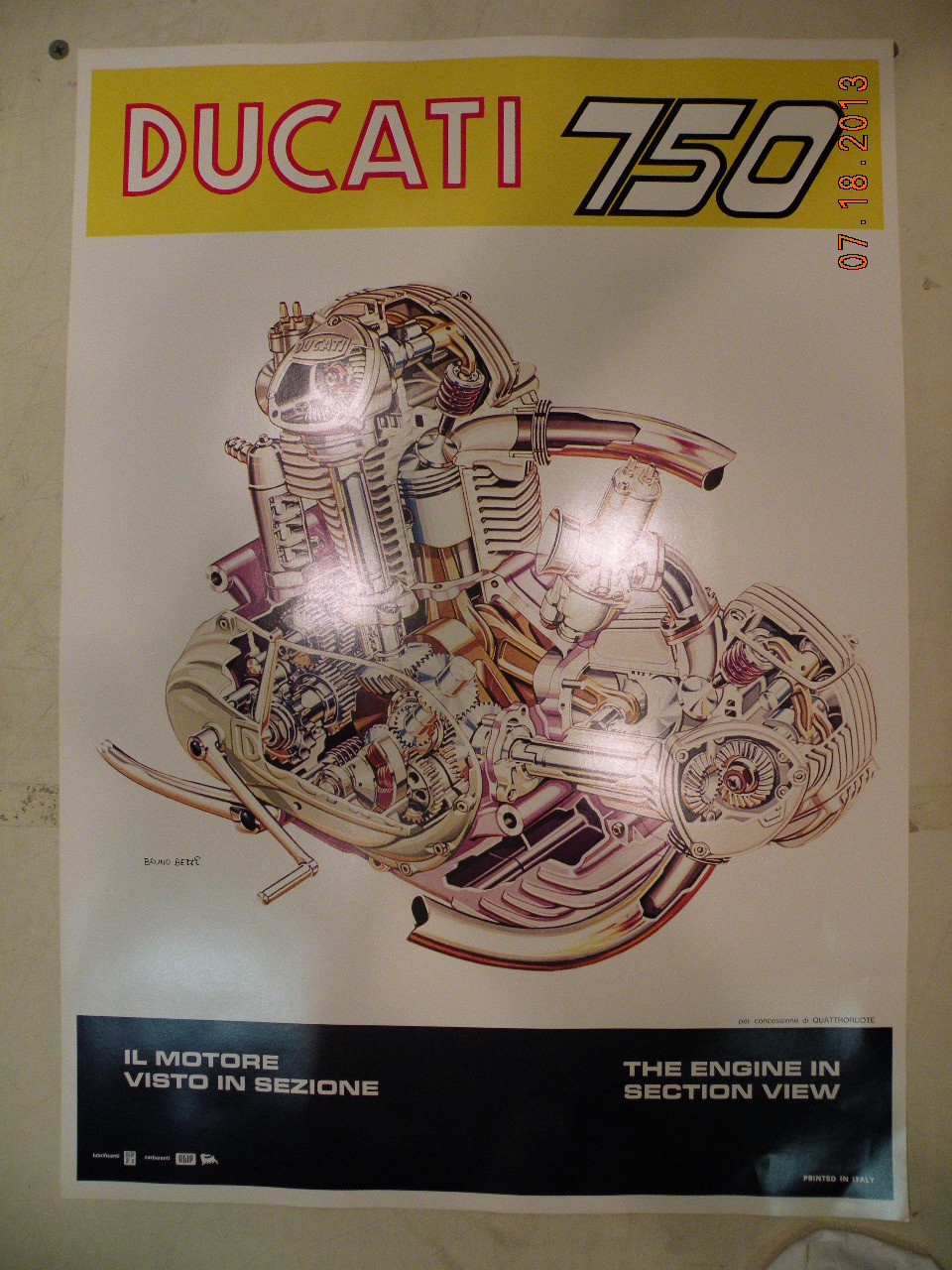 Poster Ducati 750 Engine Section View Vintage Shop Garage Accessories ...