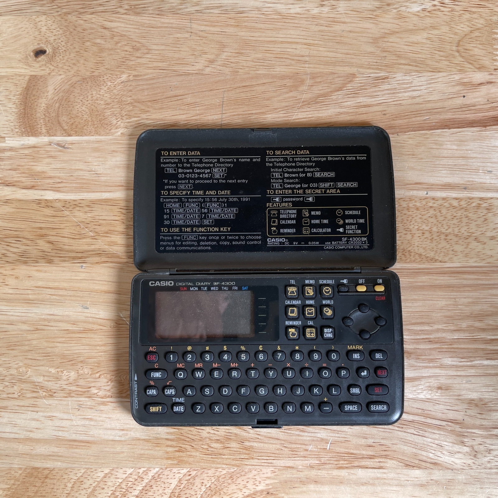 Vintage Casio SF-4300BK Black Handheld Electronic 32KB Memory Digital ...