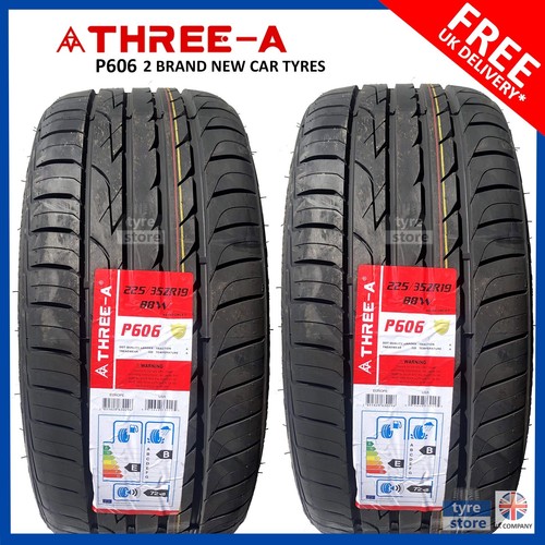 2X New 225 35 19 THREE-A P606 88W XL 225/35ZR19 2253519 *B WET GRIP* (2 ...