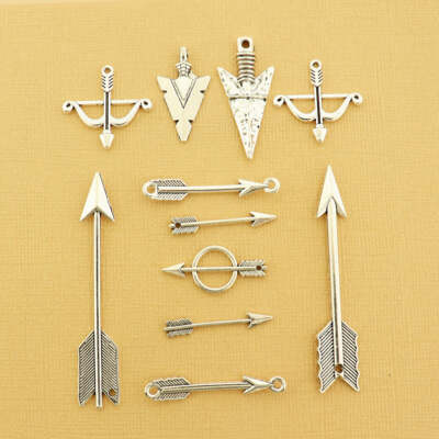 Arrow Charm Collection Antique Silver Tone 11 Different Charms ...