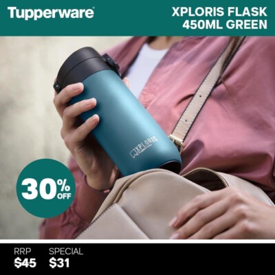 Tupperware Xploris Flask 450ml - Green - Brand New | eBay