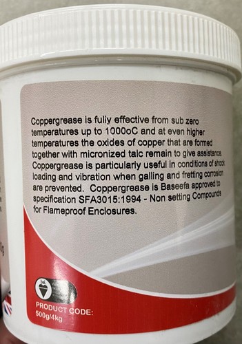 CHEMODEX Anti seize Copper Grease 500g Tin - USED FOR ELECTRICAL BOLT ...
