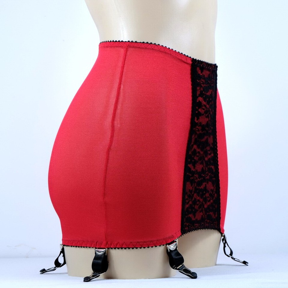 Luxallacki Open Bottom Girdles Lace Panel 6 Straps Garter Belt ...