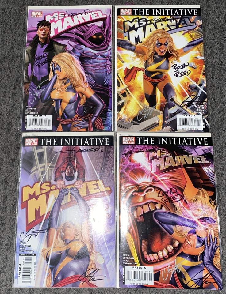 Ms.Marvel #15 #16 #17 #18 Marvel 2007 Comic Books signed by Reed and ...
