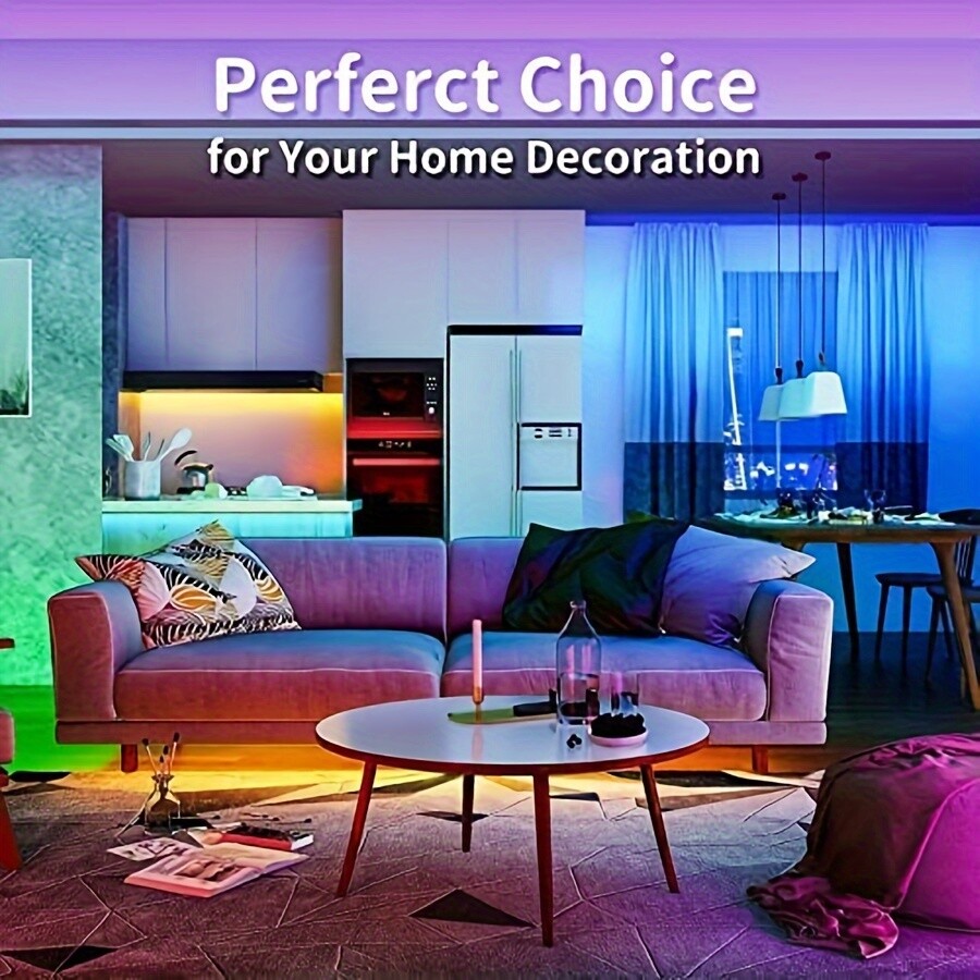 LED Strip Lights 100ft 50ft Bluetooth White RGB Color Changing Room ...