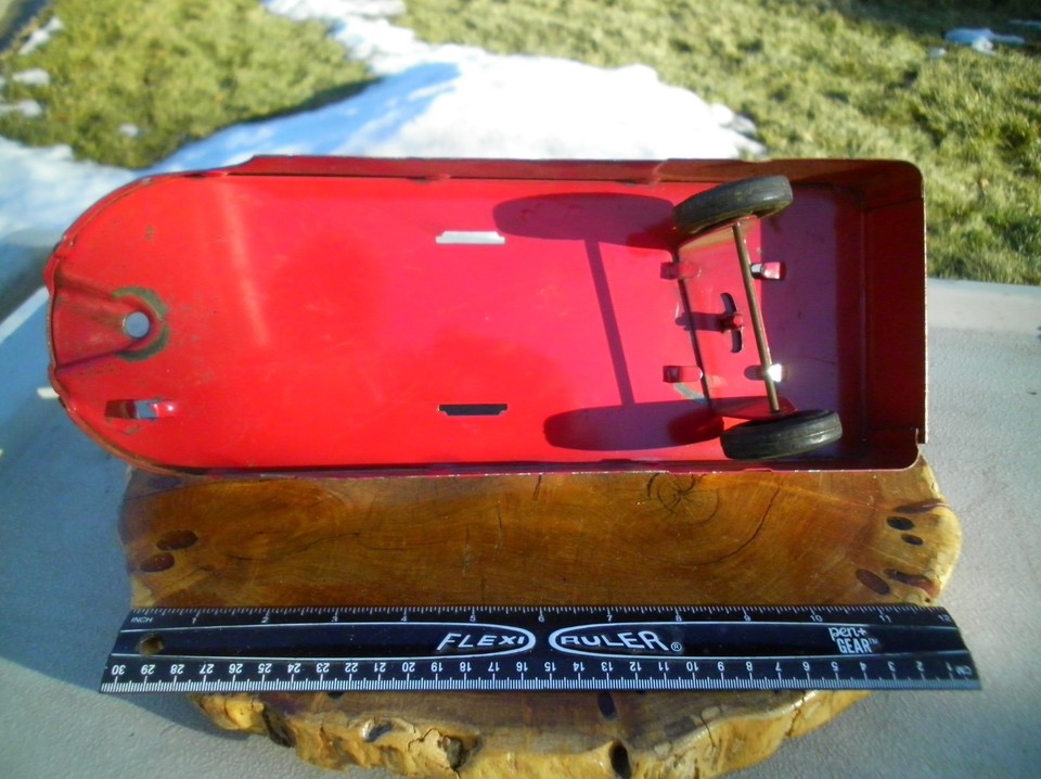 Vintage 1950s Buddy L Rear Steer Hook & Ladder Pressed Steel Fire Truck ...