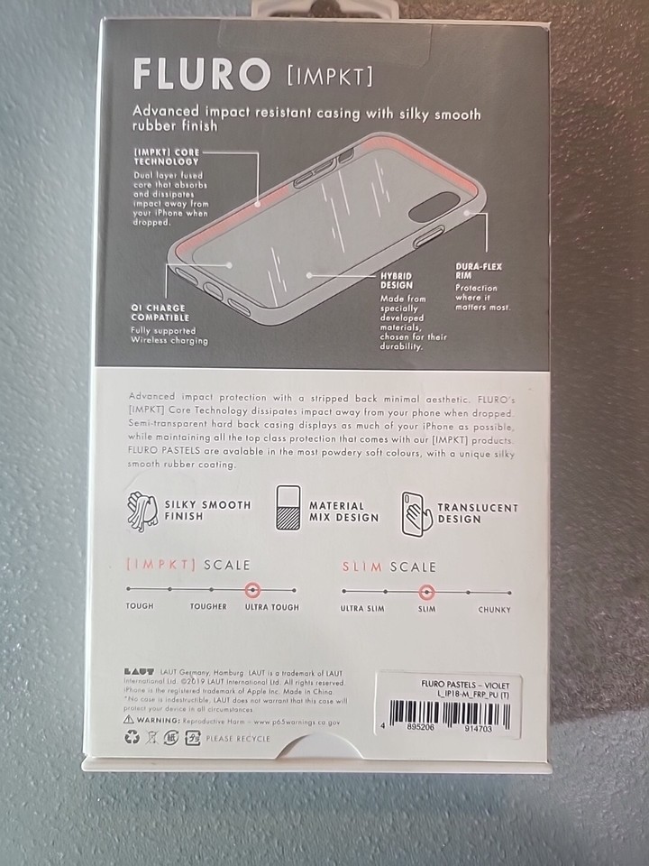 iPhone XR LAUT Fluro Pastels Violet Case Silky Smooth Translucent Finish | eBay