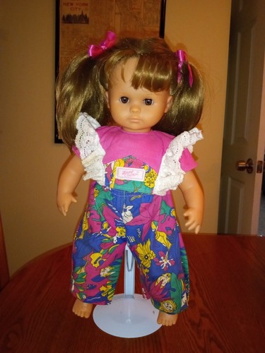 Vintage 1989 Girl Doll by Max Zapf, Brunette, Sleeping Eyes, 15" | eBay