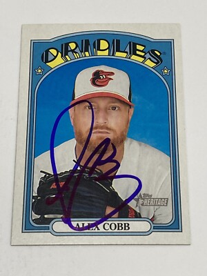 ALEX COBB Signed Autographed 2021 Topps Heritage Baseball Card Orioles ...